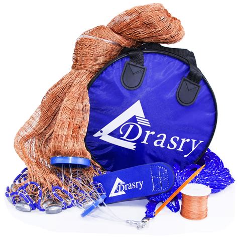 Fishing Cast Net 12in Mesh Radius 6ft Bait Trap Heavy Sinkers Fish