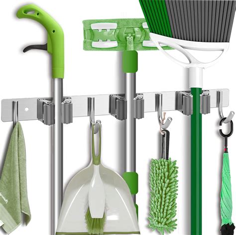 Broom Mop Holder Wall Mount Cleaning Tool Holder Rack