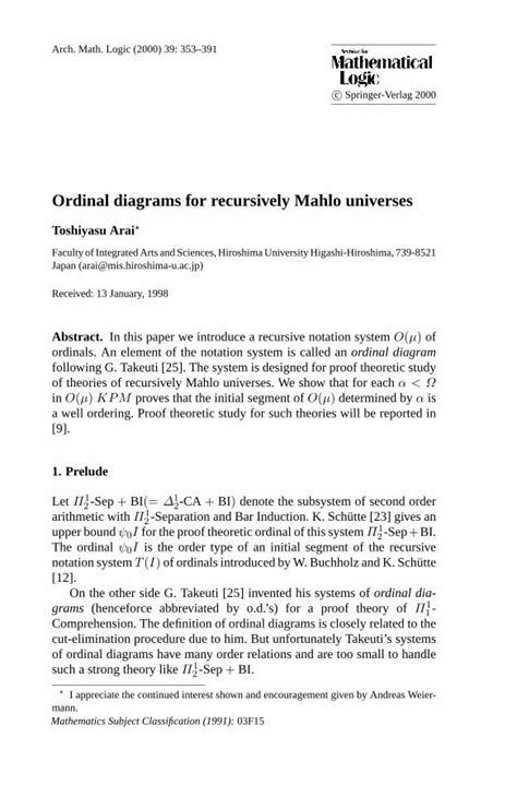 Pdf Ordinal Diagrams For Recursively Mahlo Universes Dokumen Tips