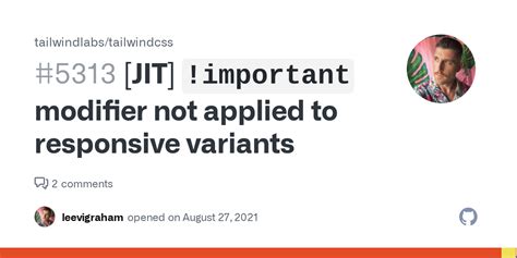 Jit `important` Modifier Not Applied To Responsive Variants · Issue
