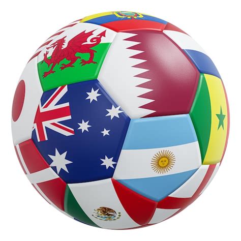 Premium Photo Soccer Ball With International Flags Pattern And