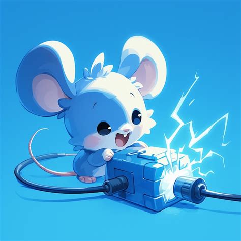Premium Vector A Mouse Electrician Cartoon Style