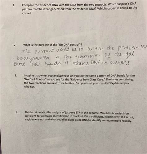 Compare The Evidence DNA With The DNA From The Two Chegg Com