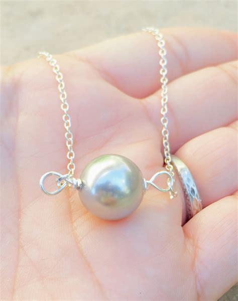 Bridal Jewelry Floating Pearl Necklacesingle Pearl By Natashaaloha