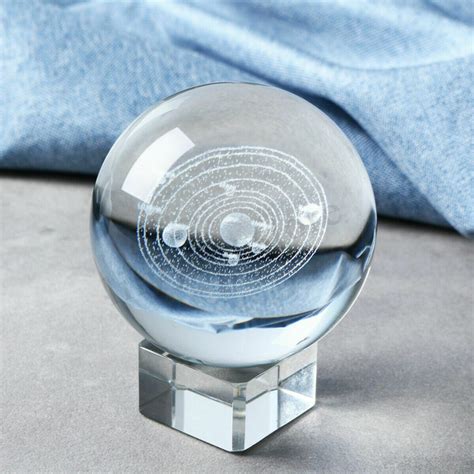 Laser Engraved Solar System Ball 3d Miniature Planets Sphere Glass