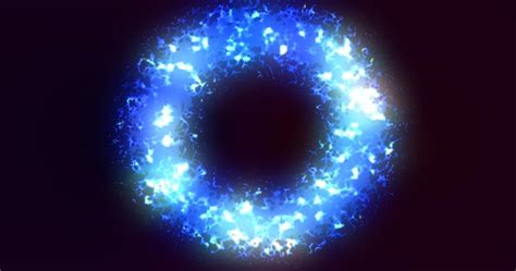 Premium Photo Futuristic Abstract Blue Exploding Ring Circle Glowing