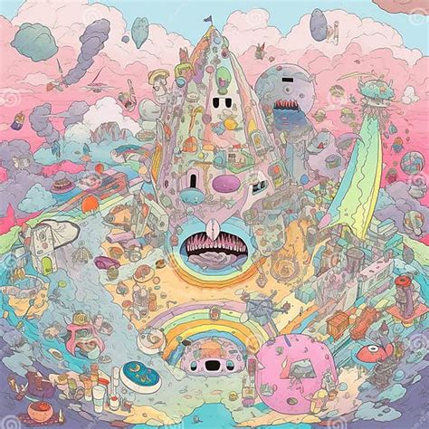 Weirdcore Candyland Spook Scene Created Using Ai Generative Stock Illustration Illustration