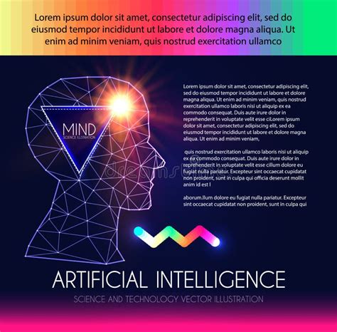 Artificial Intelligence Human Consciousness Mind Process Human Vs Robot Stock Vector
