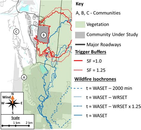 Farsite Wildfire Isochrones And Generated Peril Trigger Perimeters For