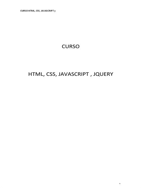 Pdf Curso Html Css Js Pdf Html Desarrollo De Software