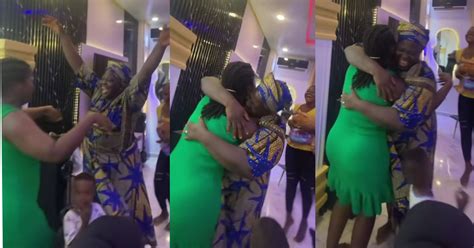 Emotional Moment Lady Surprises Her Mom As She Returns Home From Us