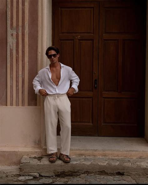 Pin By Javier Lucas Ruiz On Ropa Linen Shirt Men Summer Outfits Men