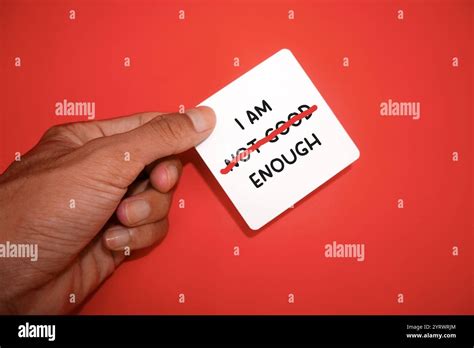 Text I Am Not Good Enough With A Red Strikethrough On Not Good Mental