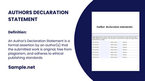 FREE 10 Authors Declaration Statement Samples Word PDF