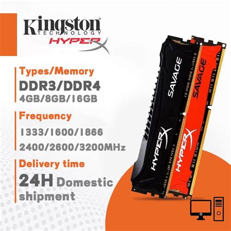 Jual 【jakarta Spot】4gb 8gb Kingston Hyperx Savage Gaming Desktop Ram Ddr3 Ddr4 1333mhz 1600 1866