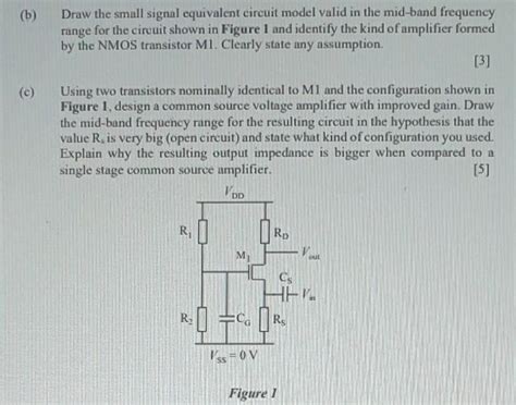 Solved B Draw The Small Signal Equivalent Circuit Model