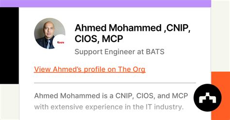 Ahmed Mohammed Cnip Cios Mcp Support Engineer At Bats The Org
