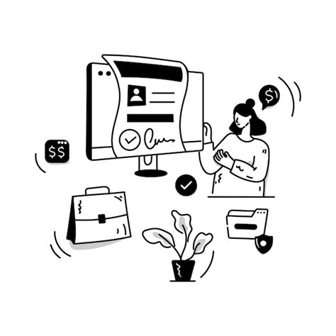 Premium Vector Premium Hand Drawn Illustration Of Document Verifying