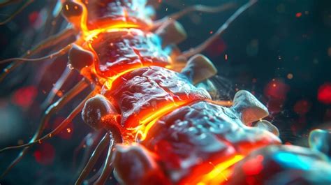 Herniated Disc In The Human Spine 3d Illustration Premium Ai Generated Image