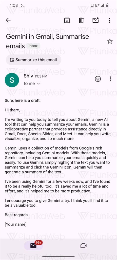 A Summarize This Email Button Is Coming To The Gmail App Blog