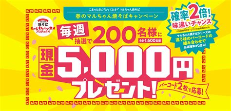 確率2倍！春のマルちゃん焼そばキャンペーン 東洋水産株式会社