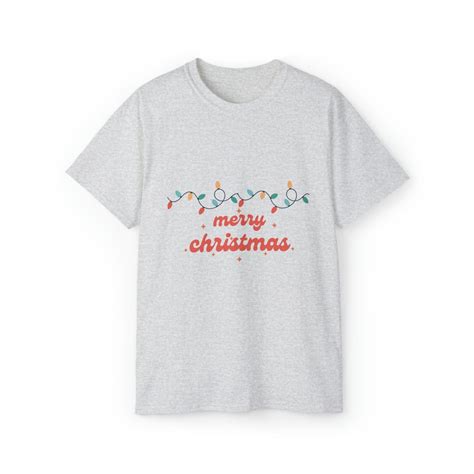 Merry Christmas Tee Shirt With Christmas Lights Etsy