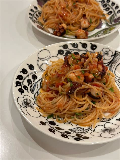 旦那めし。パパが作るタコのパスタ。 Copa Memo