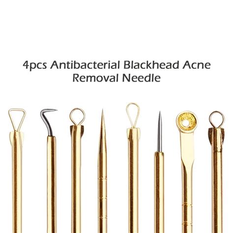 Jshanfu Pimple Popper Tool Kit 4 Pcs Blackhead Remover Acne Needle