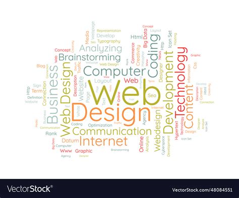 Word Cloud Background Concept For Web Design Vector Image