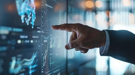 Premium Photo Financial Advisor Uses A High Tech Touchscreen To Show