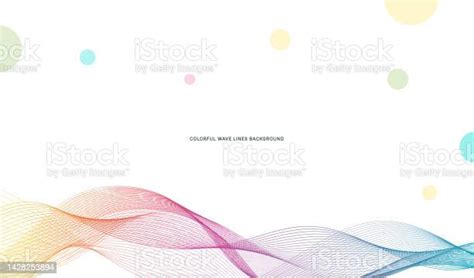 흰색 배경에 화려한 웨이브 라인 무지개 색상은 물결 모양의 선을 구부립니다 디자인 브로셔 웹 사이트 전단지 벡터 스톡