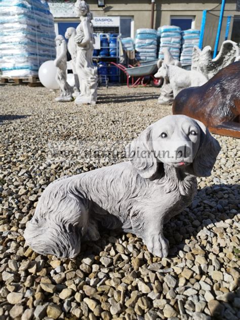 Figurka Betonowa Pies Piesek Siedzący Jamnik 35 Cm Narnia Bieruń