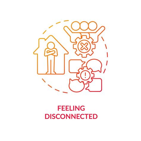 Feeling Disconnected Red Gradient Concept Icon Lack Of Team Interaction Remote Work Drawback