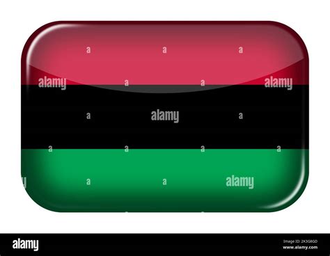 African American Web Icon Rectangle Button With Clipping Path 3d