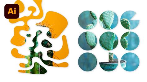 여러 도형에 이미지 한번에 넣는 법 컴파운드 패스 강의 일러스트레이터 일러스트 Youtube