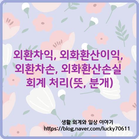 외환차익 외화환산이익 외환차손 외화환산손실 정의와 분개 네이버 블로그