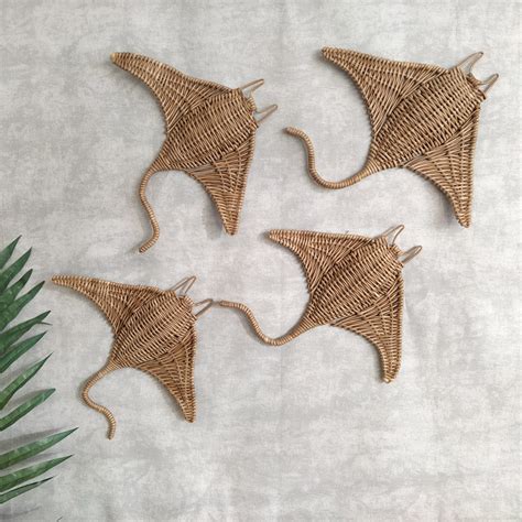 Set Of Stingray Wicker Hanging Decor Stingray Hanging On Wall