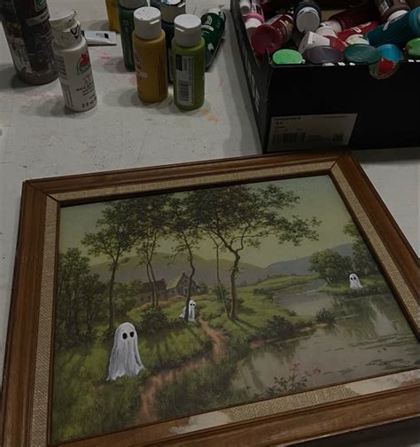 Ghost Thrift Painting Trend Halloween Art Projects Halloween