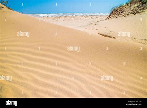 A Beautiful Soft And Fine Sandy Beach Along The Gulf Coast Of Texas In