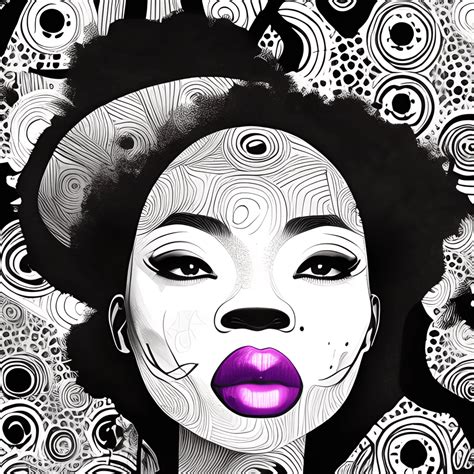 Pinceles Art Hip Hop Black Woman Blank Color Face Procreate Acrílico