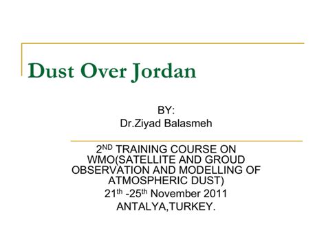 Dust Over Jordan