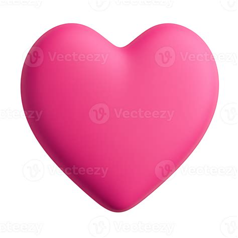 Pink Heart Shape Love Symbol Valentines Day Isolated 55395411 Png