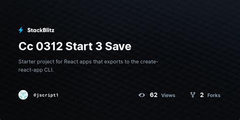 Cc Start Save StackBlitz