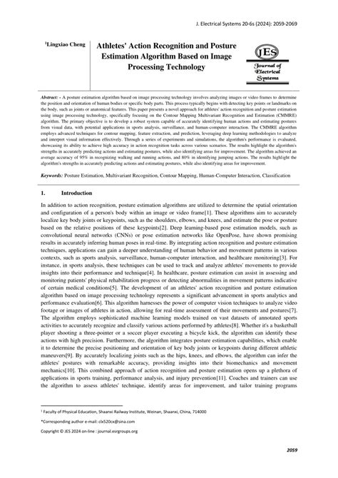 Pdf Athletes Action Recognition And Posture Estimation Algorithm