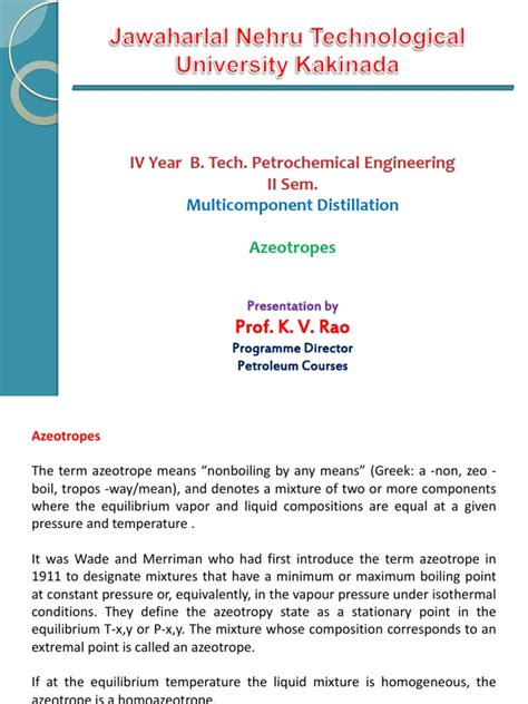 Azeotropic And Extractive Distillation Pdf Distillation Ethanol