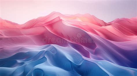 Abstract Flowing Waves With Vibrant Red And Blue Hues Digital Artwork Aig51 Stock