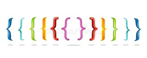 Curly Braces Icon For Graphic Design Isolated On White Background Brackets Symbolic Elements