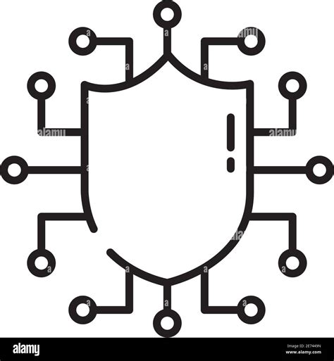 Safety Circuit Board Icon Over White Background Half Line Style Vector Illustration Stock