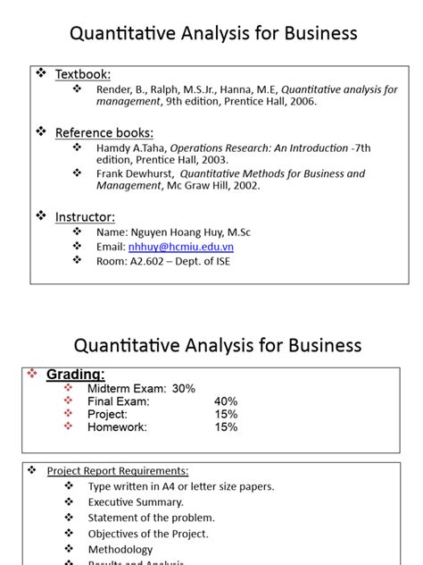 Chap 01 Into To Quant Analysis Soan Pdf Analysis Statistics