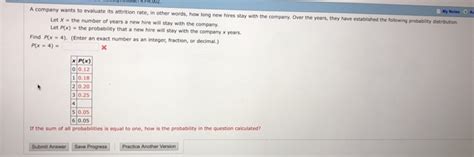 Solved A Company Wants To Evaluate Its Attrition Rate In
